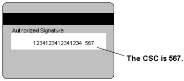 CSC / CVV Information